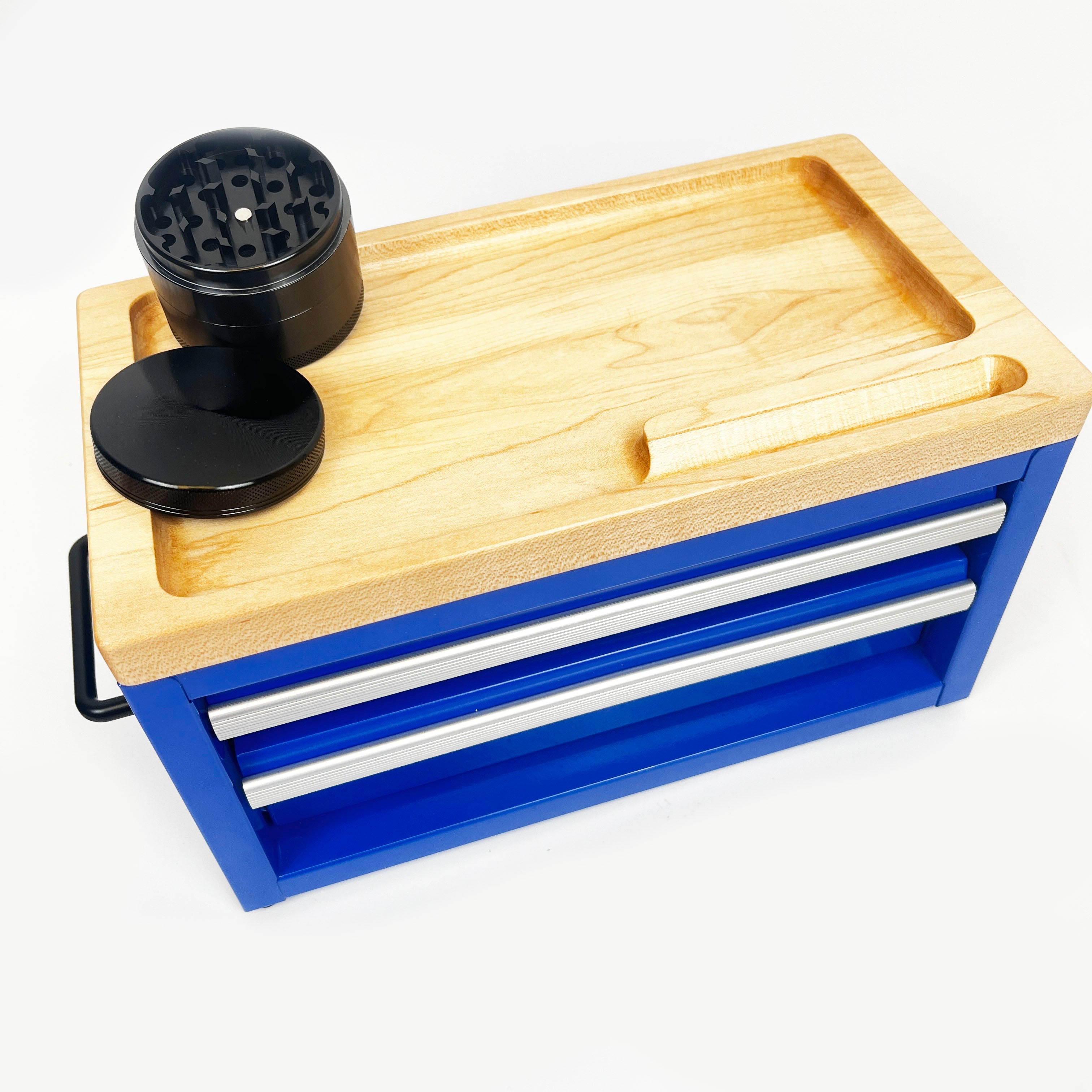 Smokers E-BOX Mini Steel Tool Chest with Hardwood Rolling Tray Top , 2