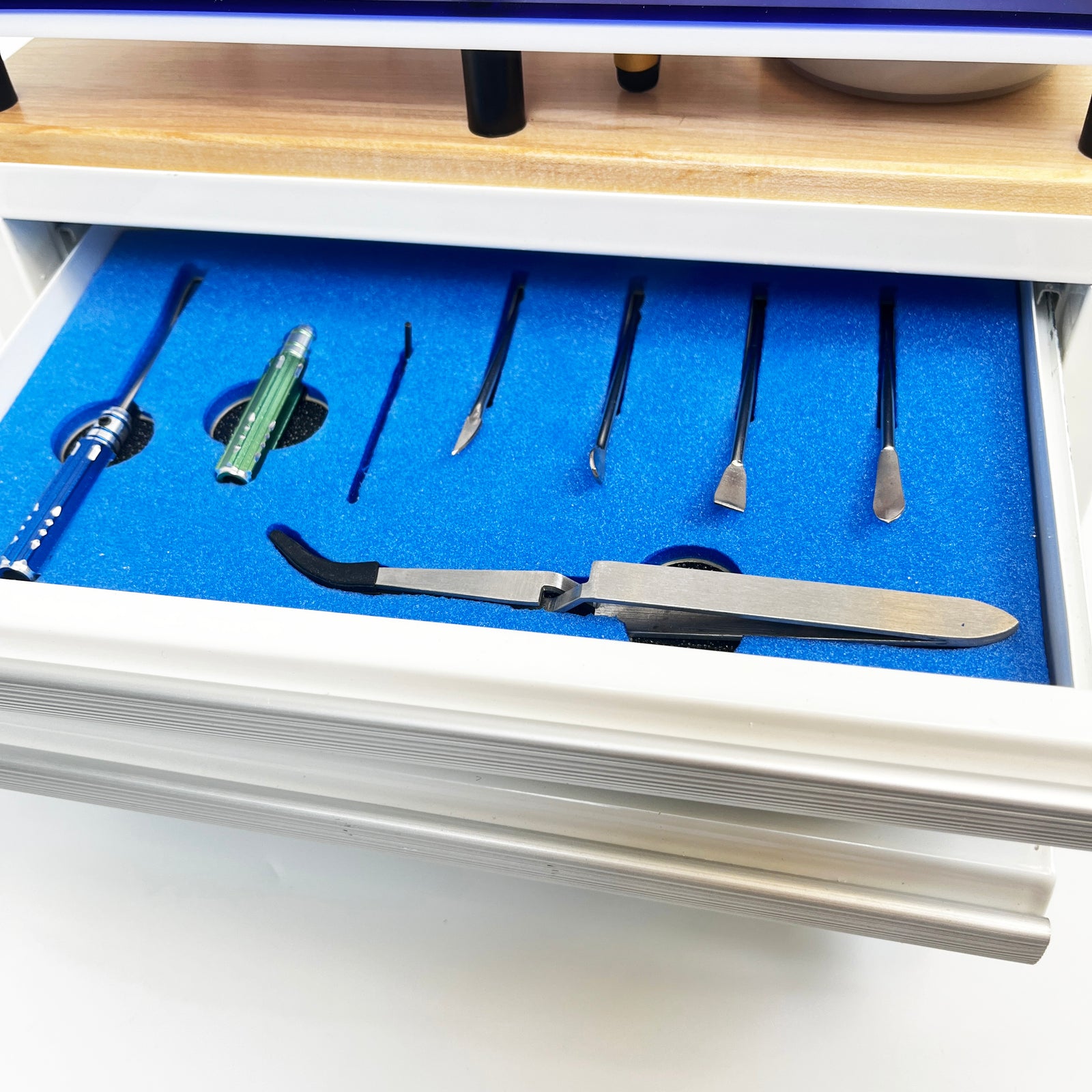 E-BOX Mini Steel Tool Chest Dr Dabber Switch 2 Dab Station With 2 Draw