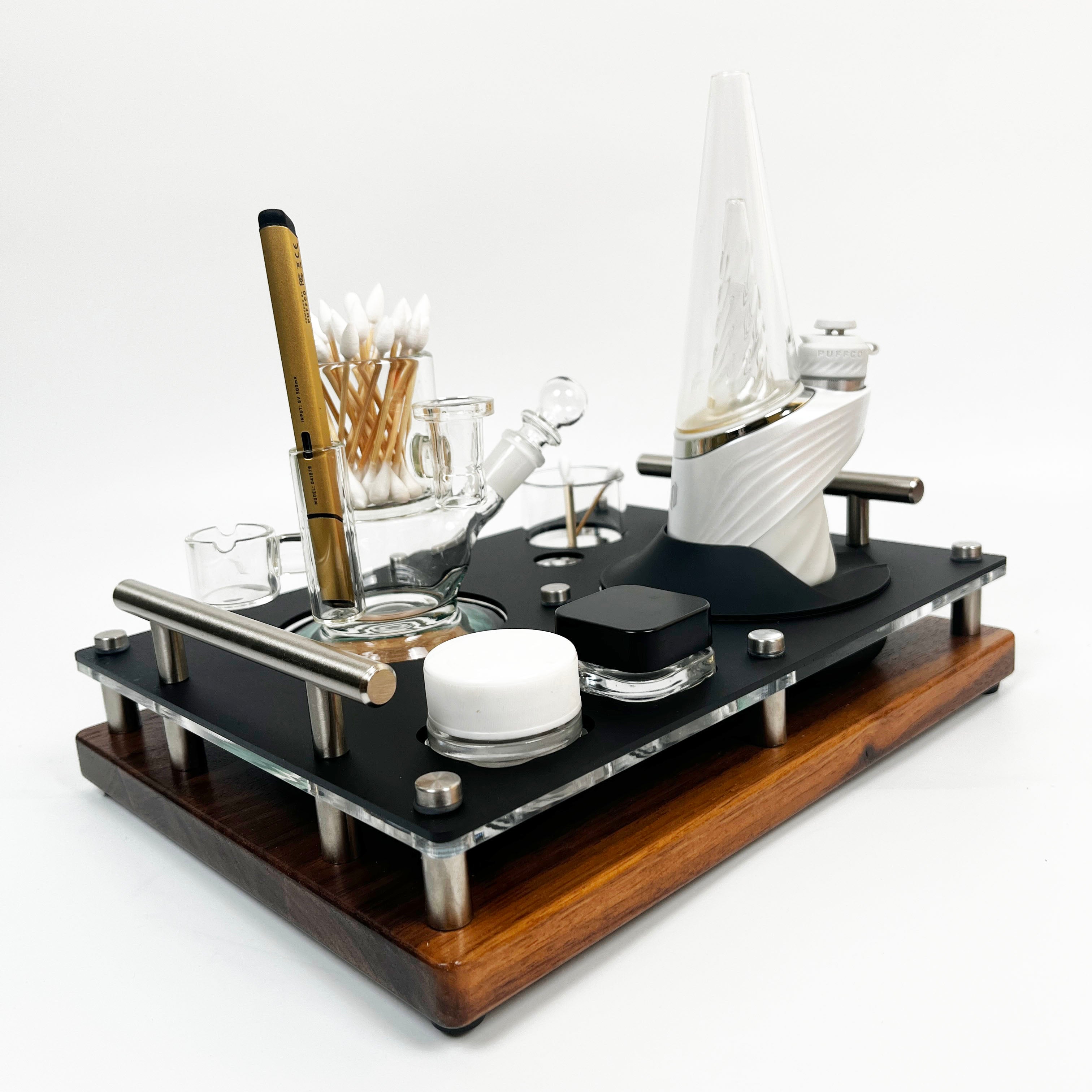 Puffco Pro Serving Tray with INNOVA Glass ISO Station, Carrying Handle