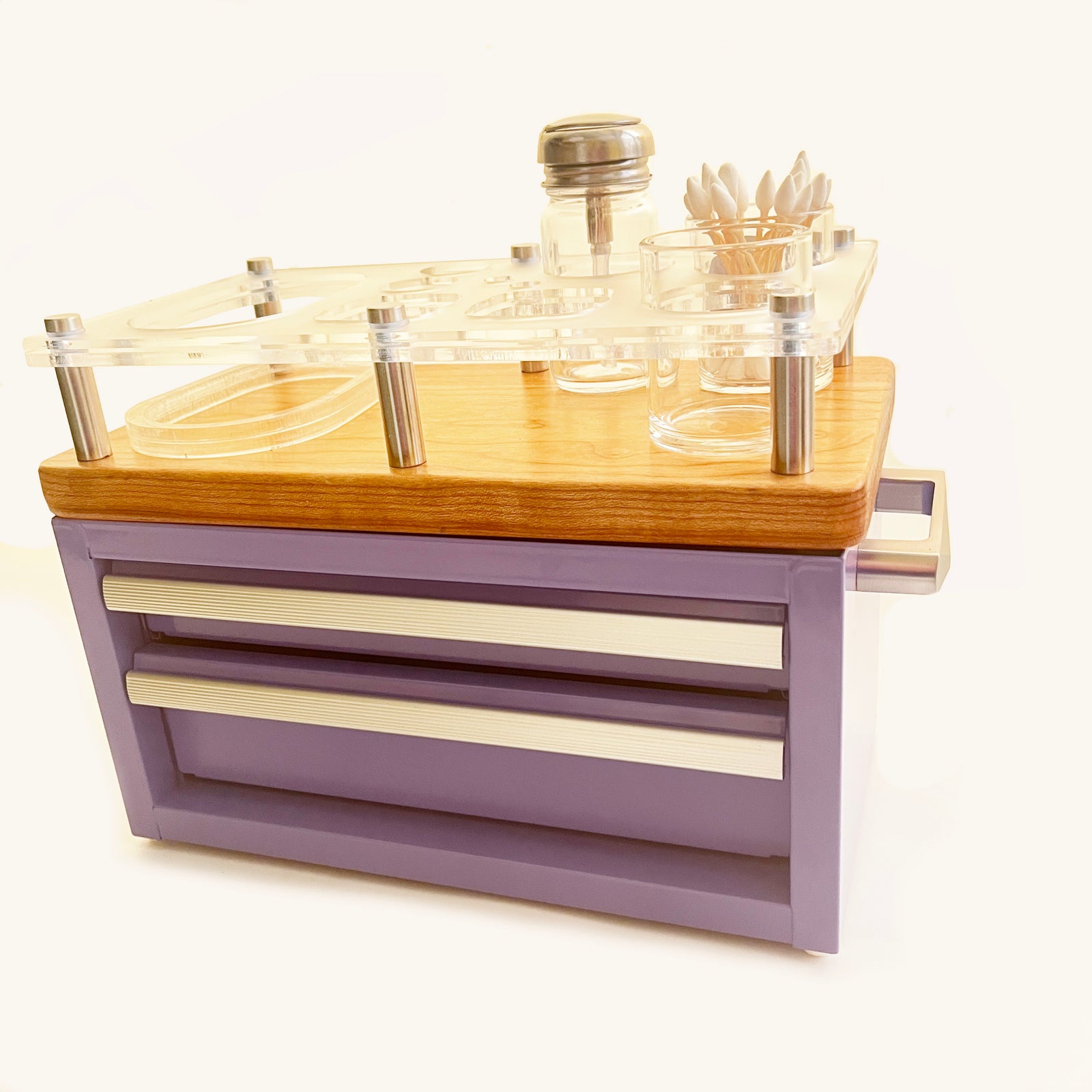 E-BOX Mini Steel Tool Chest Dr Dabber Switch 2 Dab Station With 2 Draw