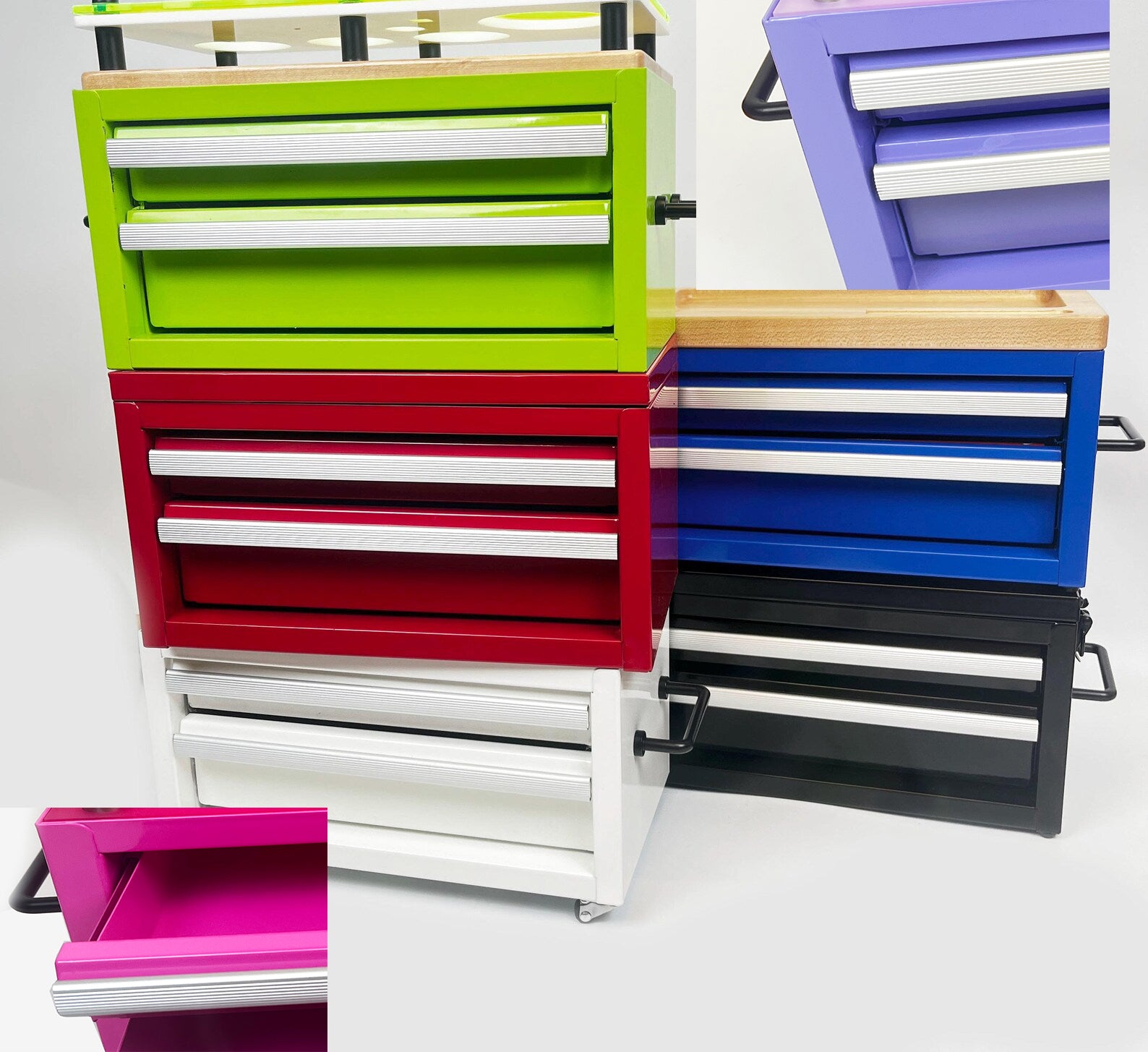 E-BOX Mini Steel Tool Chest Dr Dabber Switch 2 Dab Station With 2 Draw